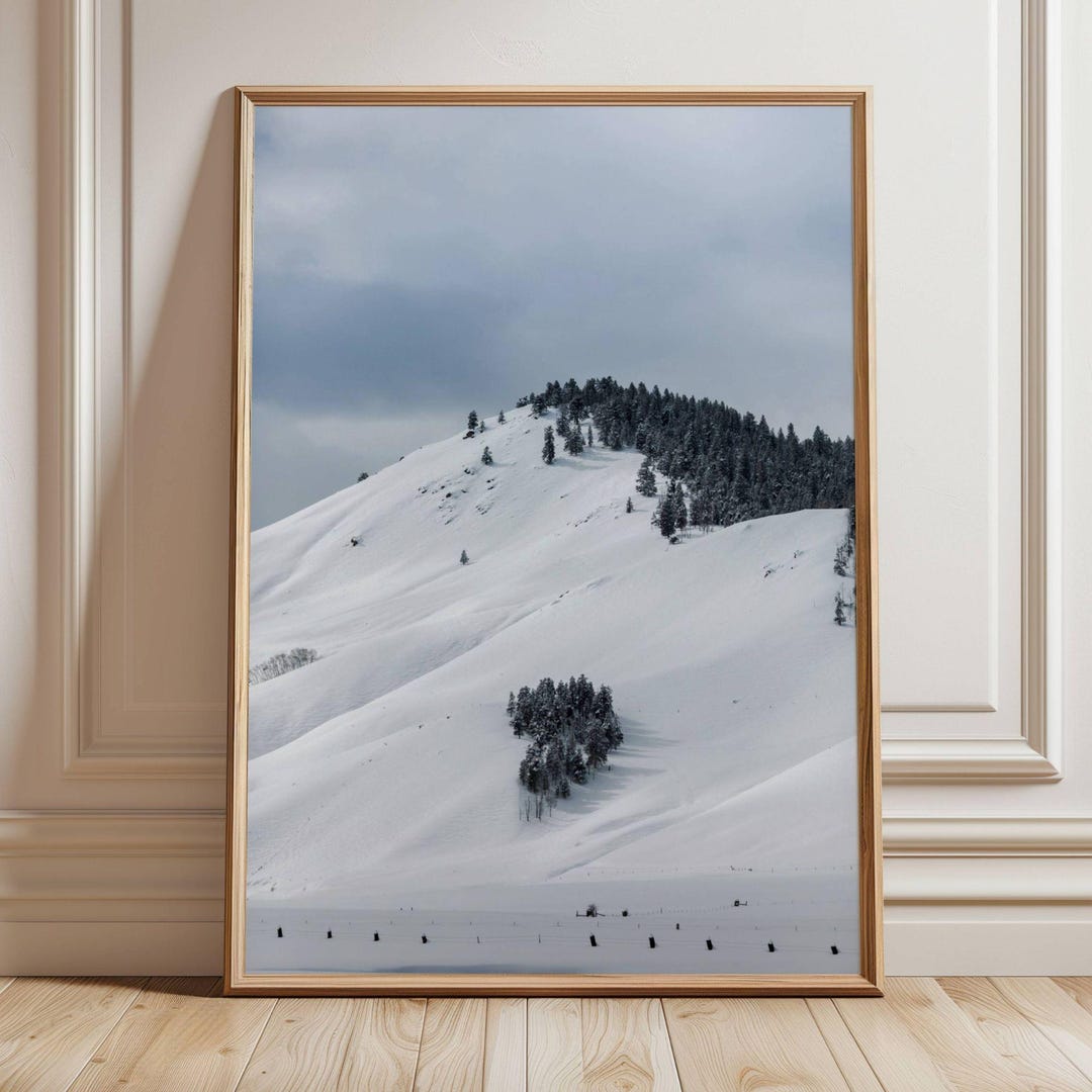 Snowy Mountain A4 Print | Winter Print | Printable Wall Art | Digital ...