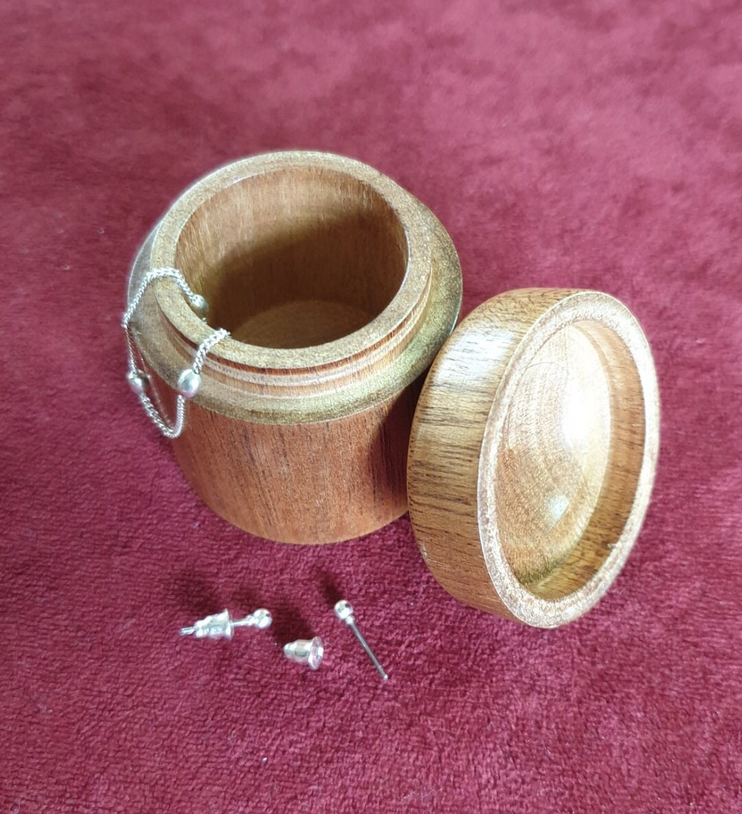 Small Hand Turned Meranti Wooden Box - Etsy