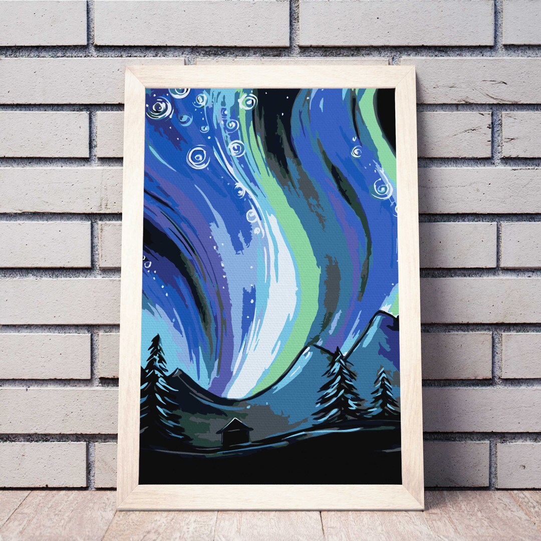 Northern Lights Fantasy Scenery Paint by Numbers Adults Beautiful ...