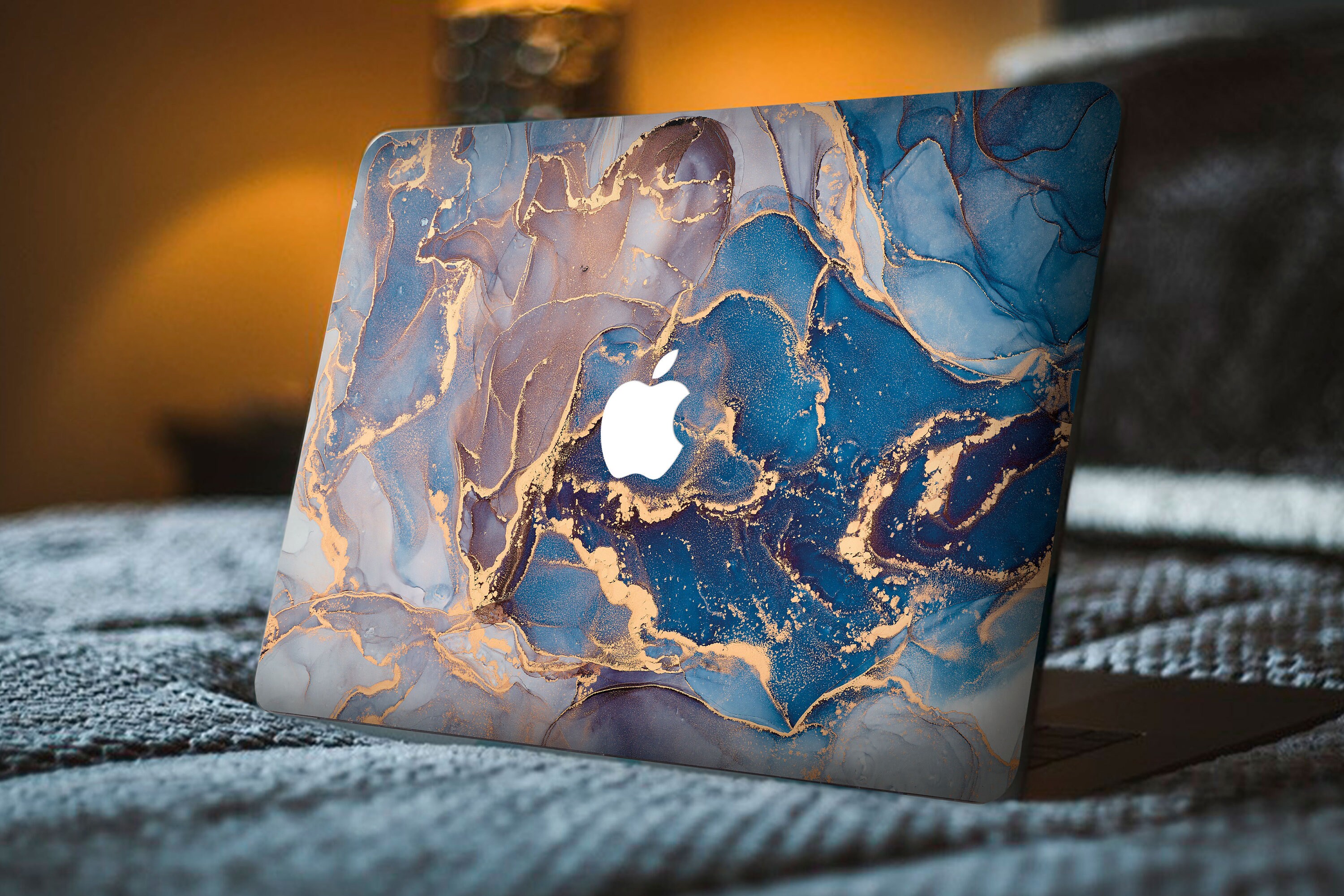 Blue Golden Marble MacBook Pro 16 Inch Case A1932 MacBook Air 13 Inch ...