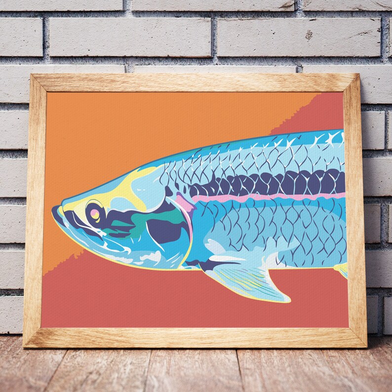 Funny Fish Pop Art Canvas Painting Art Design Picture DIY Canvas ...
