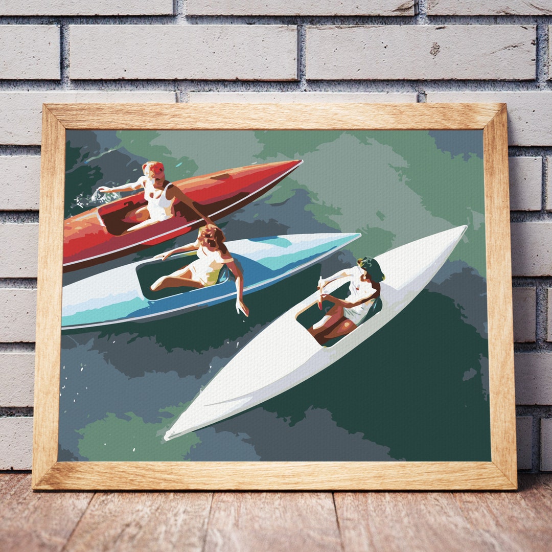 Kayaks Art Design Decor Painting by Numbers Acrylic Painting on Canvas ...