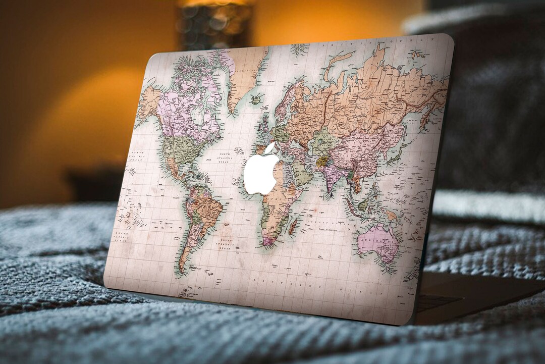 World Map MacBook Air Case Travelers MacBook Air 13 Case Earth MacBook ...