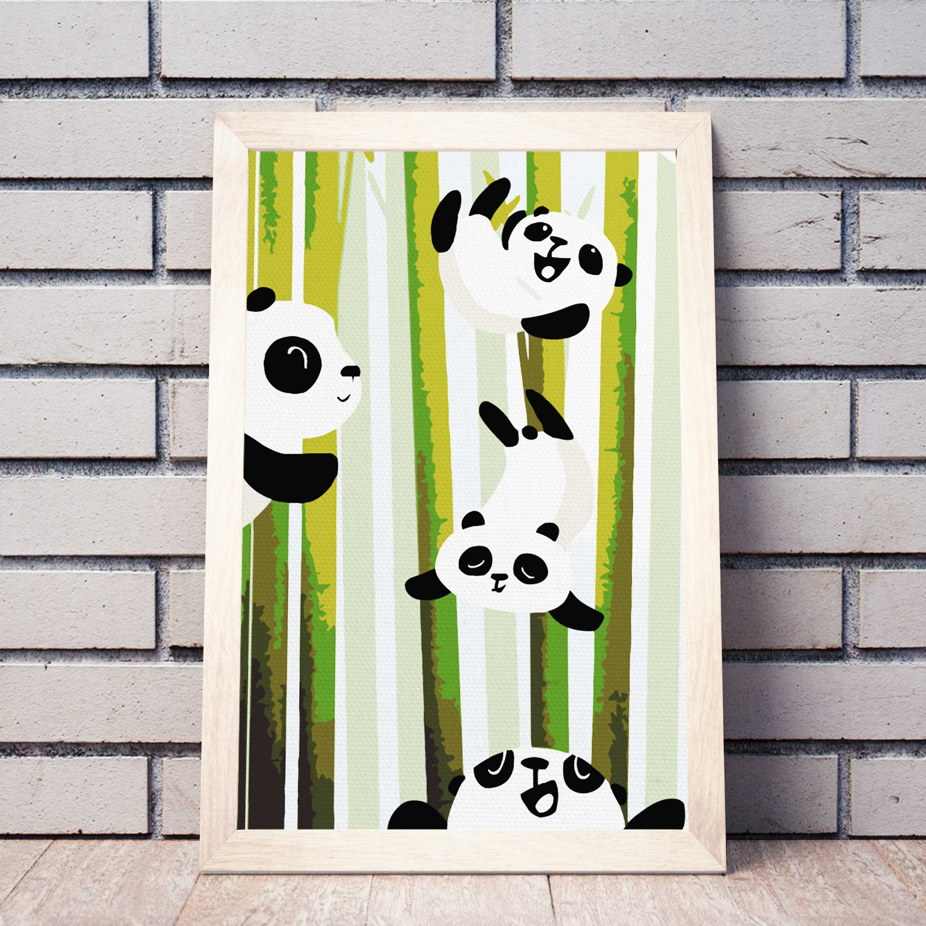 Cute Panda in Bamboo Forest Paint by Numbers Canvas Painting by Numbers ...
