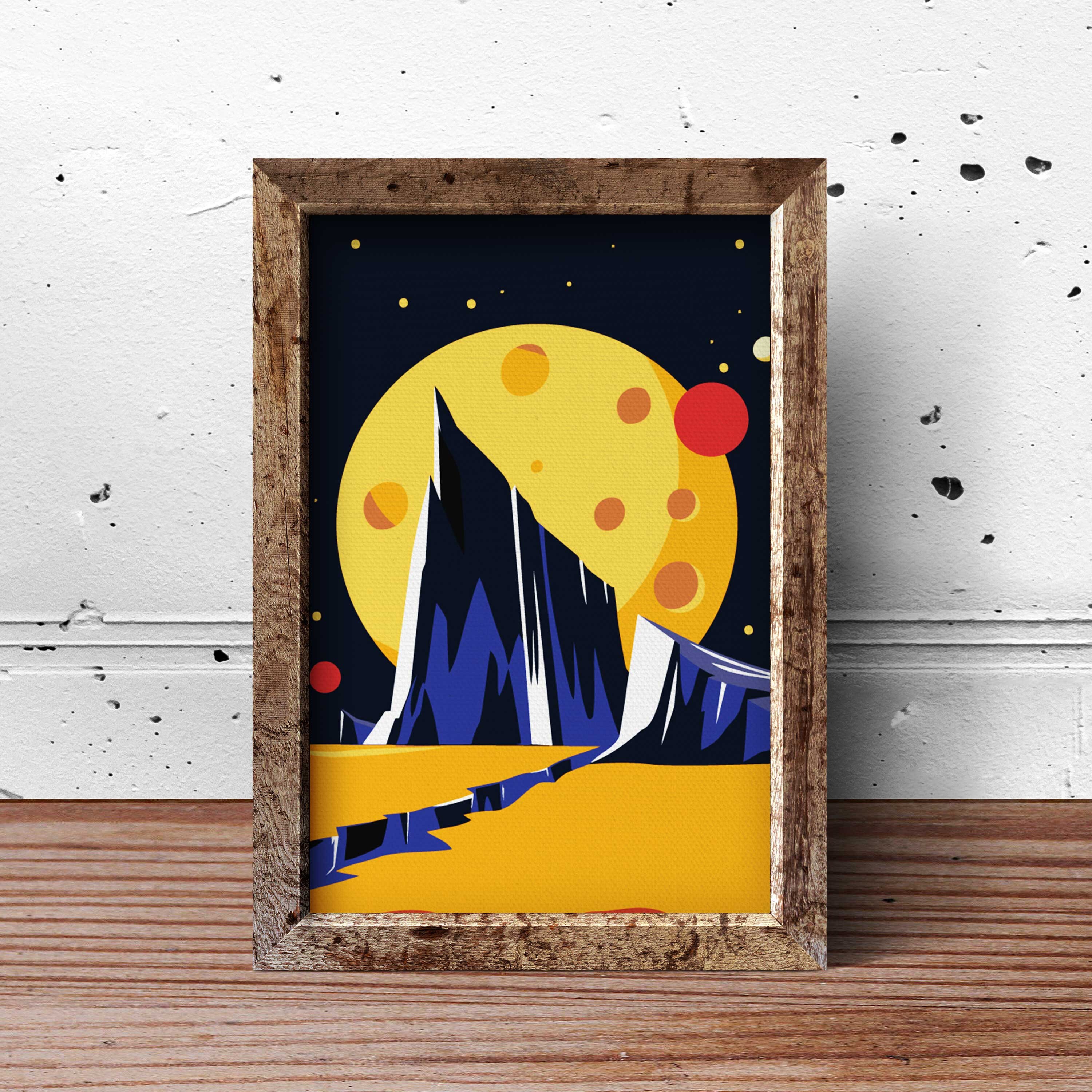 Space Art Paint By Numbers DIY Kit Moon Painting By Number Art | Etsy