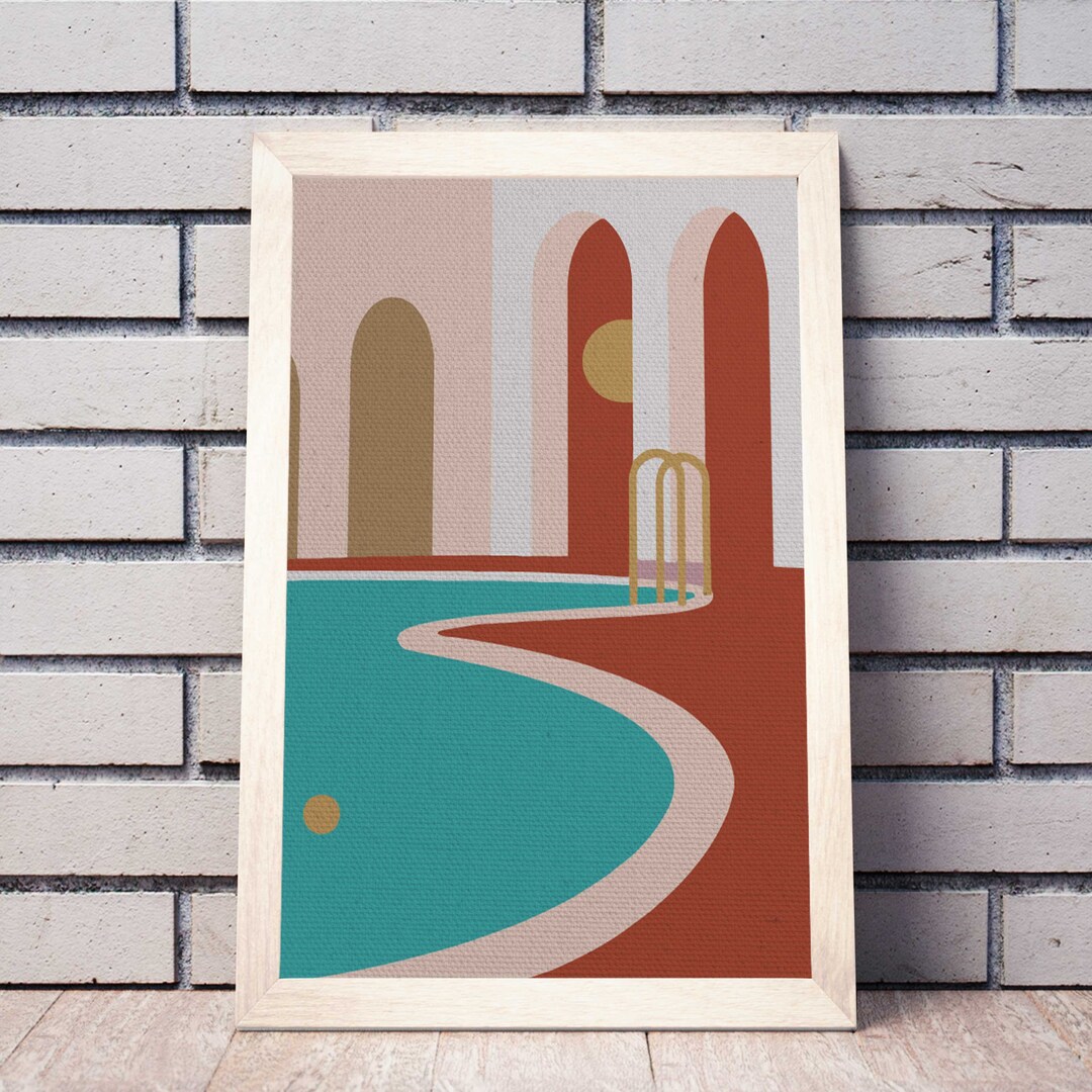 Abstract Pool House Art Design Unique DIY Set for Painter Handmade Home ...