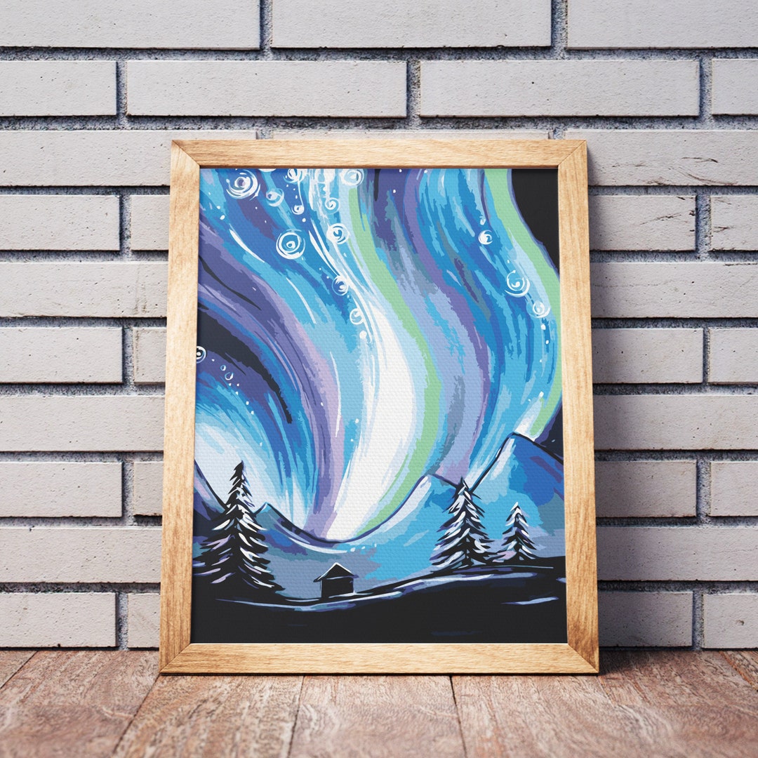 Beauty of Northern Lights Art Design Decor DIY Paint by Number Kit ...