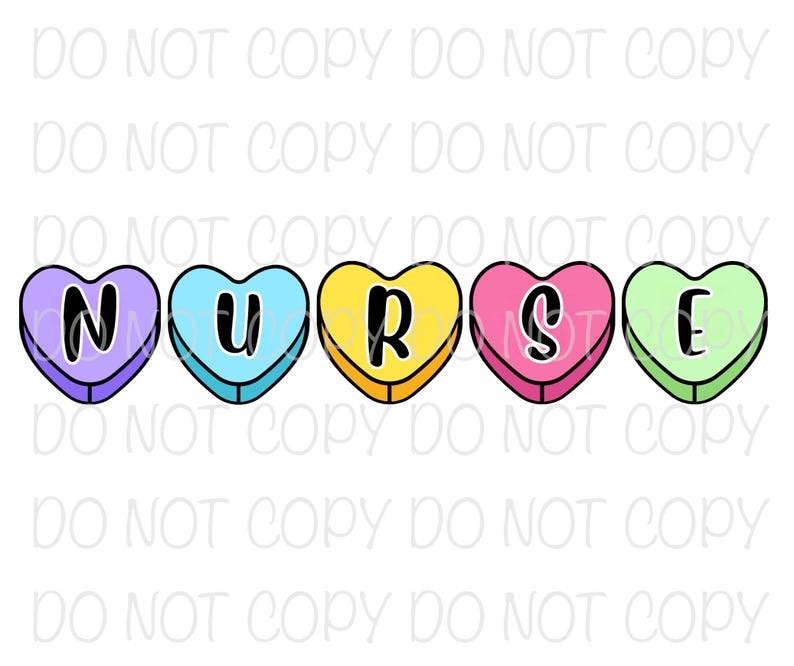Valentines Day Conversation Hearts Nurse PNG - Etsy