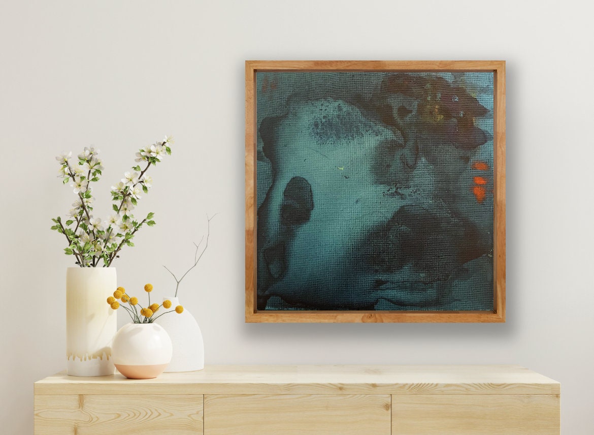 Natural Blues Original Abstract Painting Moby Art Free Shipping - Etsy