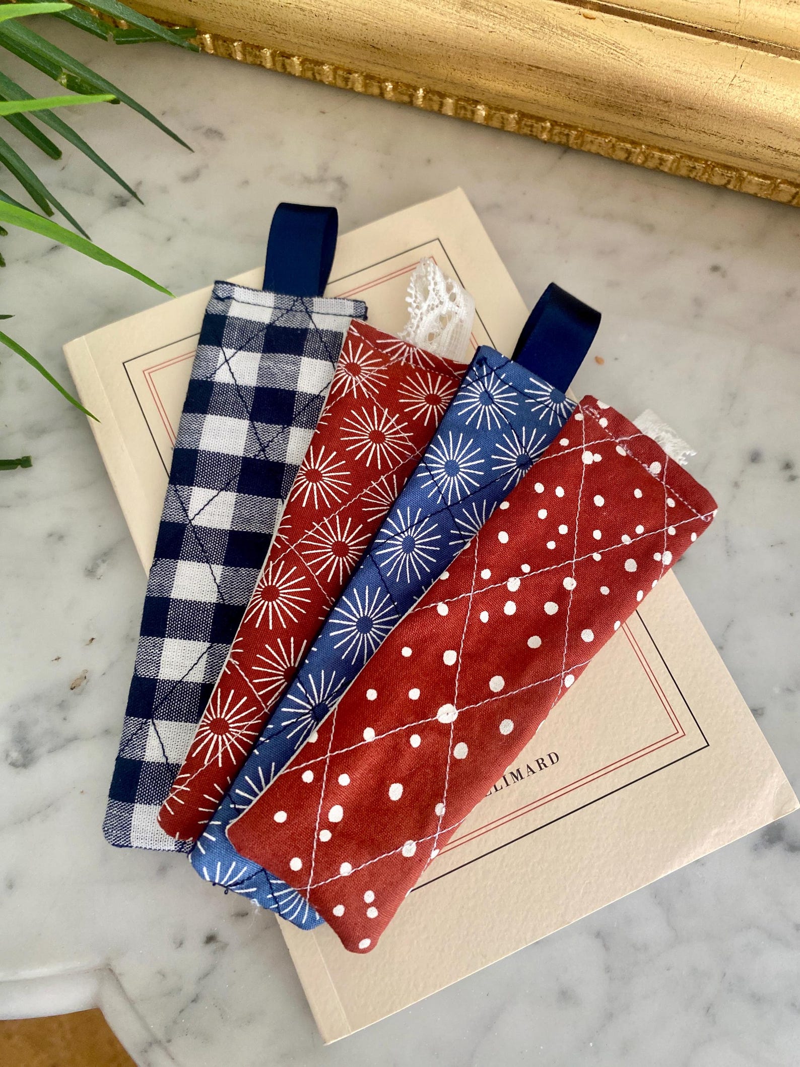 Handmade Fabric Bookmark Quilted Design With Ribbon Loop - Etsy