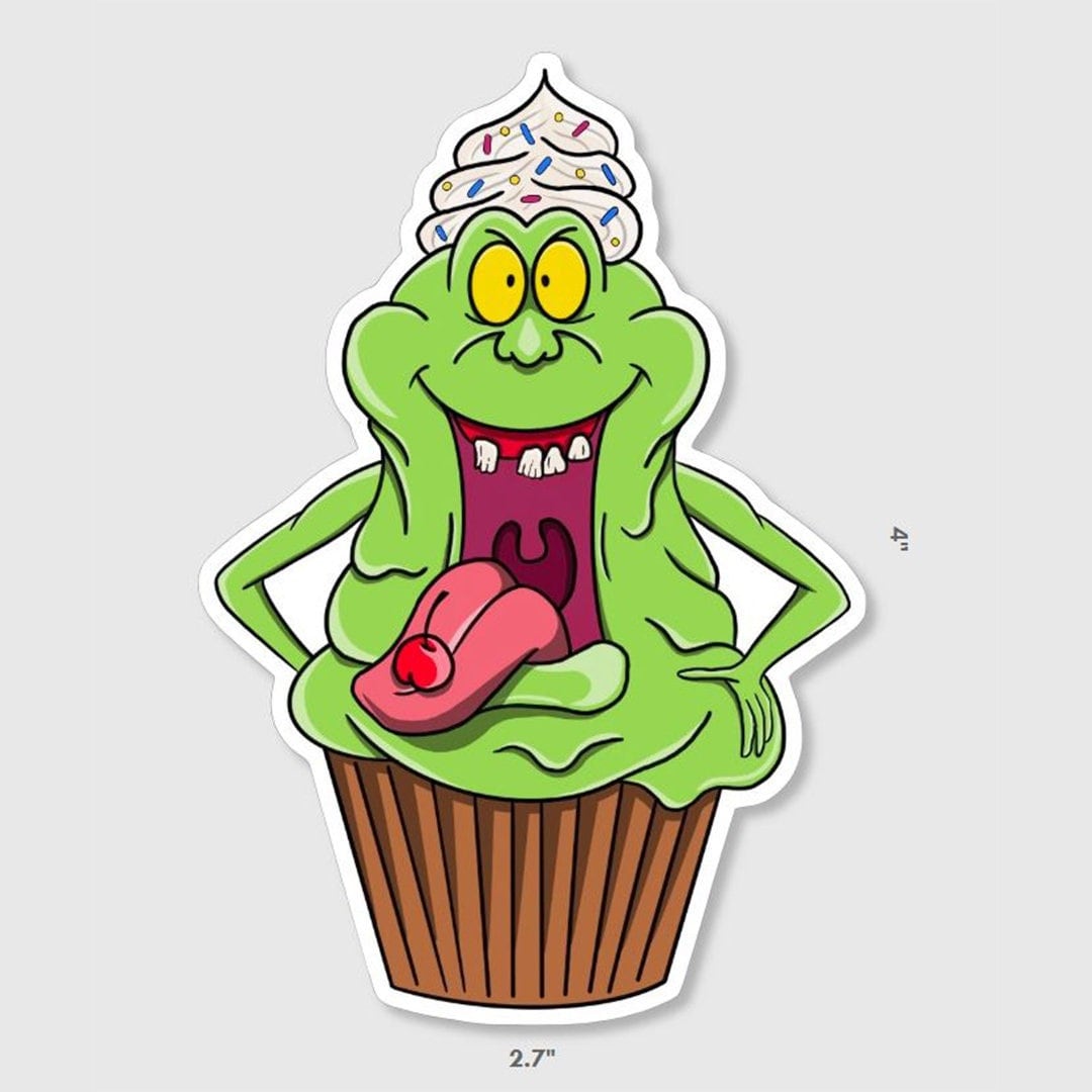 Slimer Ghost Busters Sticker, Cupcake Sticker, Spooky Season Stickers ...
