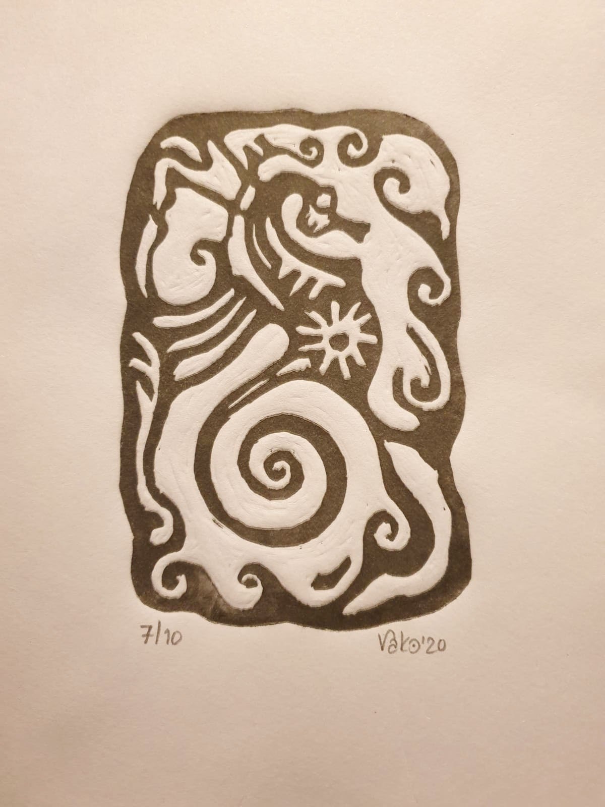 Seahorse Print-lino Print A5 Linocut Linoleum Print on Acid Free Paper ...