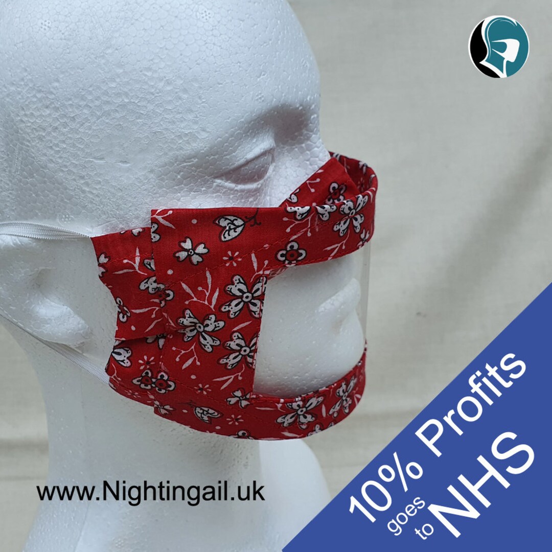 Deaf-friendly Communicator Face Masks Clear Window Lip Reading Speech ...