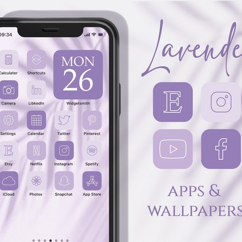 Lavender App Icons Purple Icons Iphone App Covers Purple - Etsy