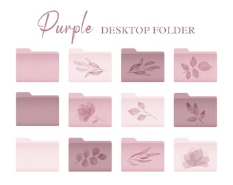 Purple Cute Desktop Wallpaper Icon Bundle Kawaii Phone - Etsy