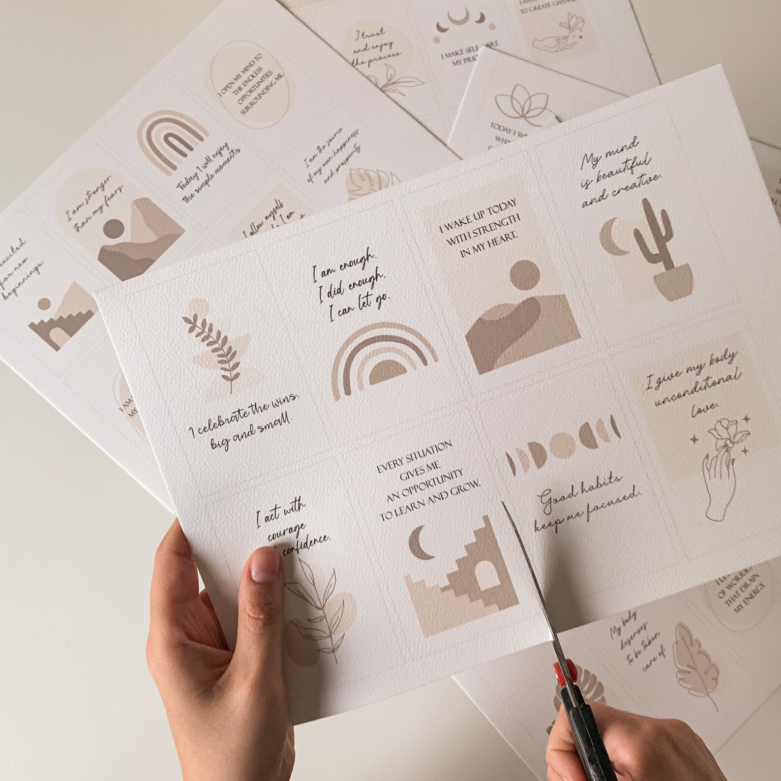 Boho Affirmation Cards, Printable Affirmations, Motivational Cards ...