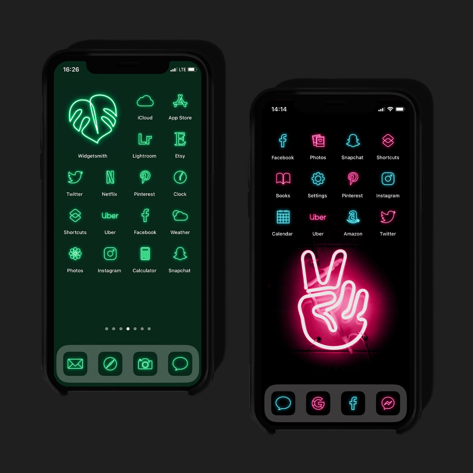 Neon App Icons Aesthetic Ios Icons Iphone Icon Pack Neon - Etsy