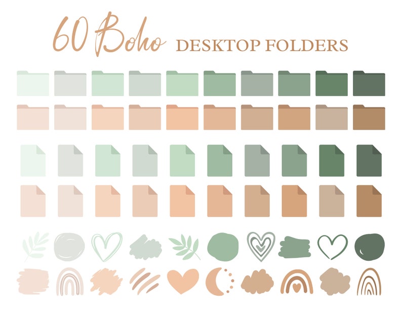 Boho Desktop Folder Icons Mac Windows Folder Icons Mac - Etsy