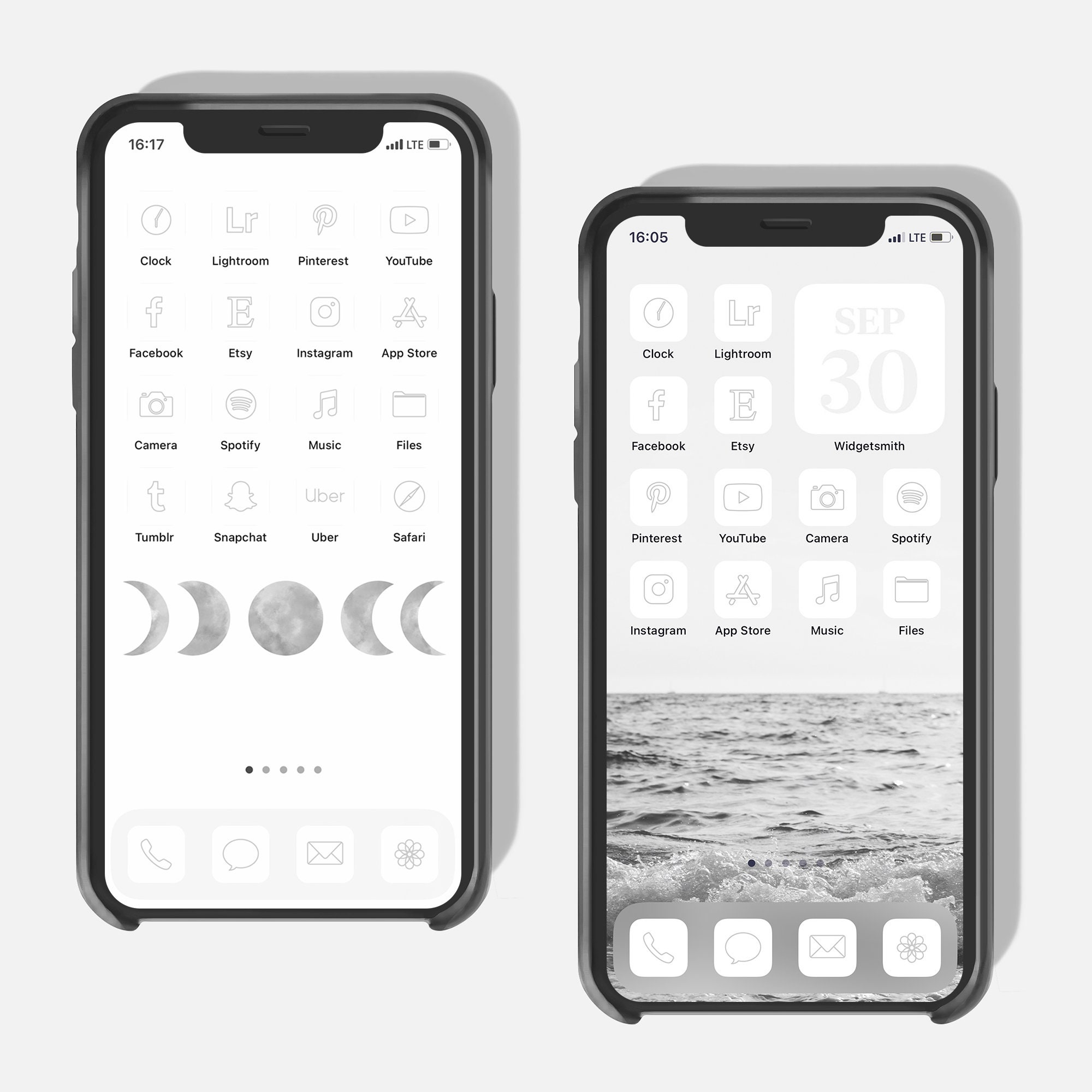 White Icons Ios Icon Pack Homescreen Icons Minimal Icons - Etsy