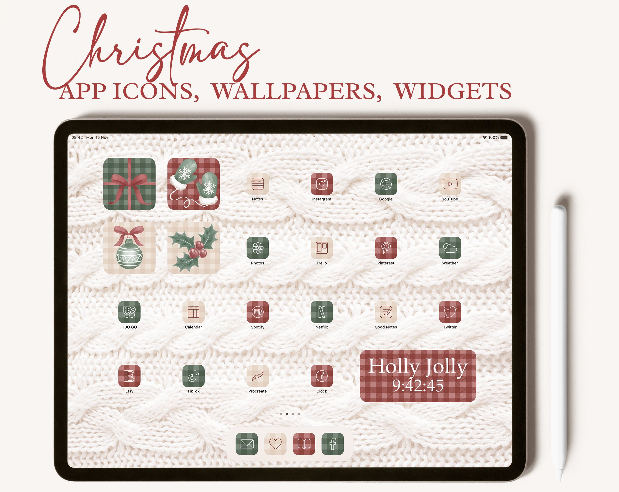 Christmas Ipad Desktop Icons Ipad App Icons Ipad Wallpapers | Etsy