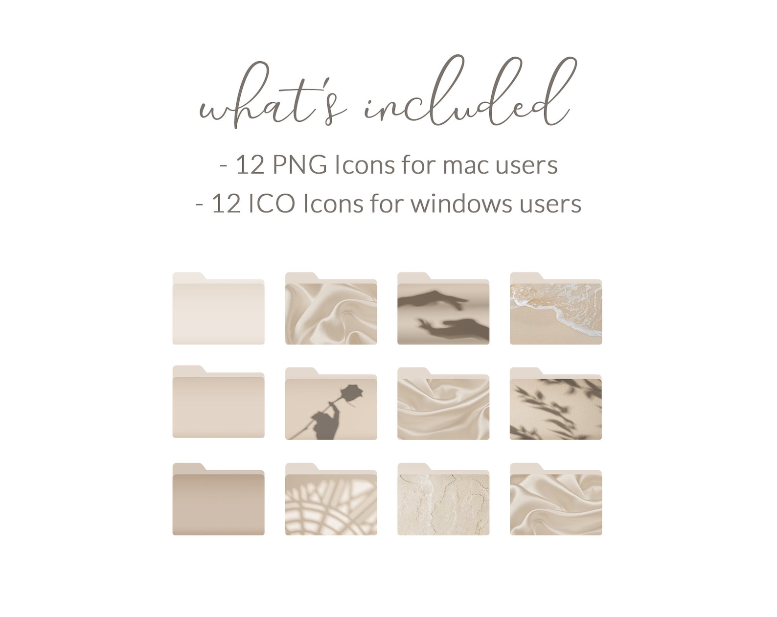 Neutral Desktop Folder Icons For Mac and Windows Desktop | Etsy