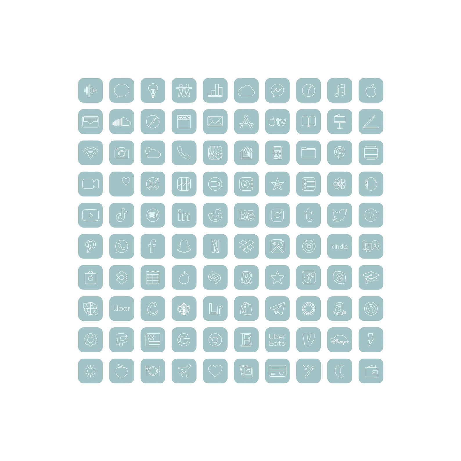 400 Pastel App Icons Pink & Blue Icons Iphone App Covers - Etsy