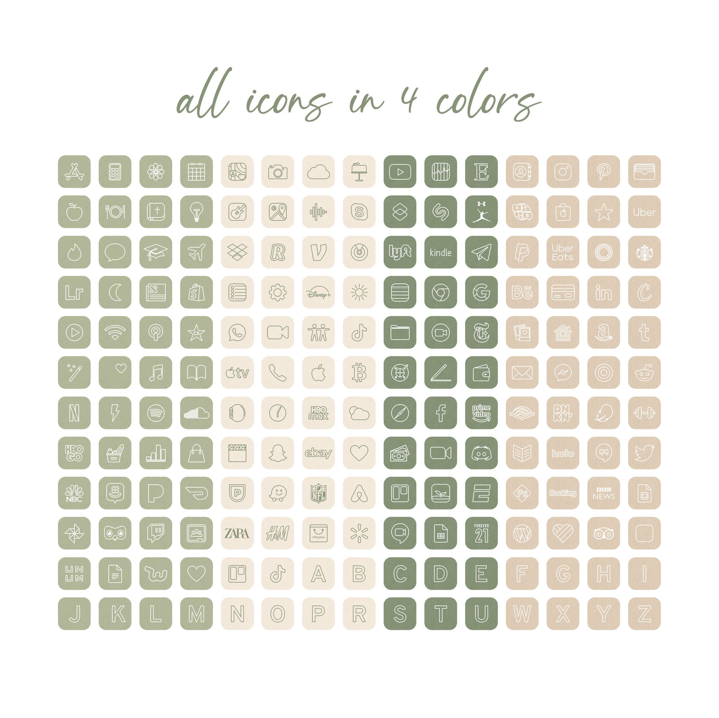 Natural iPad App Icons iPad Wallpaper Aesthetic iPad Icons | Etsy