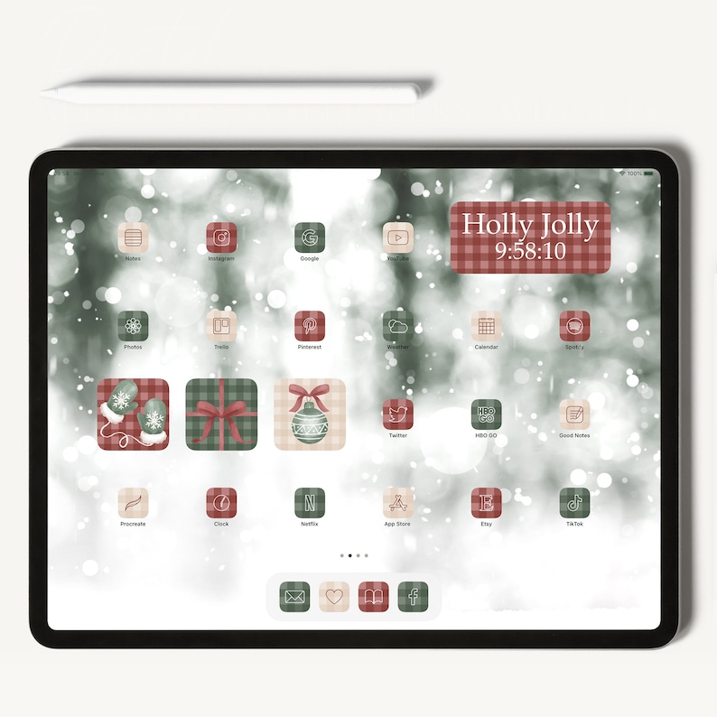 Christmas Ipad Desktop Icons Ipad App Icons Ipad Wallpapers | Etsy