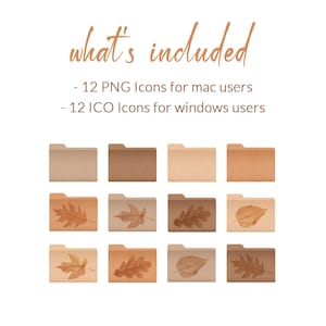 Fall Desktop Folder Icons, Desktop Folders Mac and Windows, Brown Beige ...
