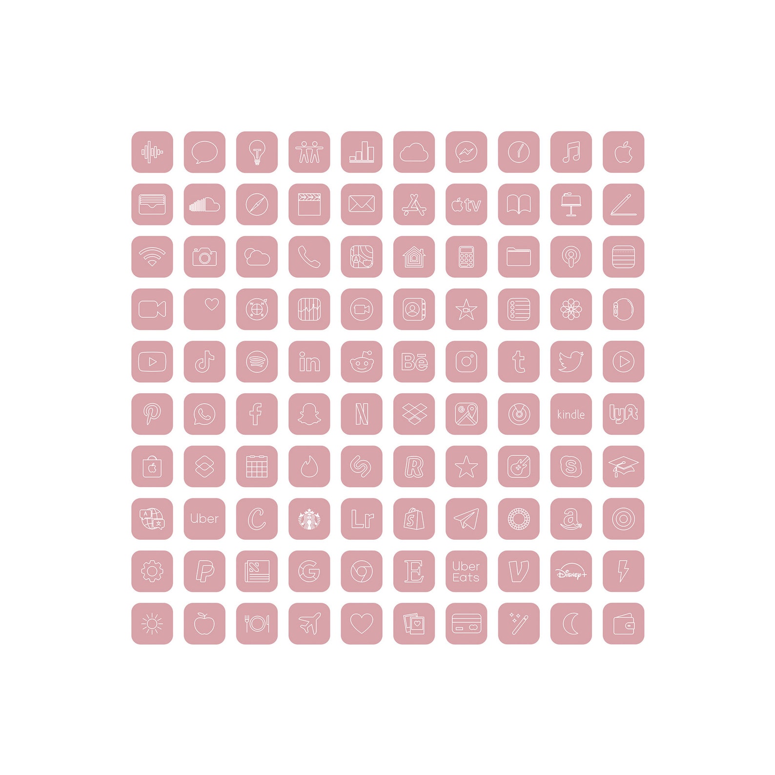 400 Pastel App Icons Pink & Blue Icons Iphone App Covers - Etsy