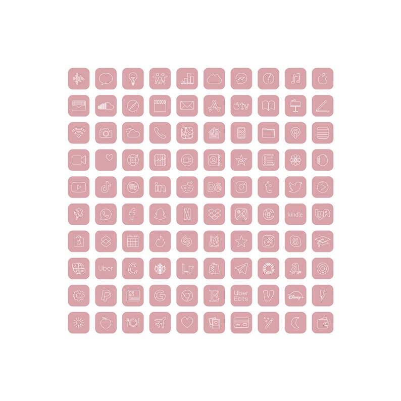 400 Pastel App Icons Pink & Blue Icons Iphone App Covers - Etsy