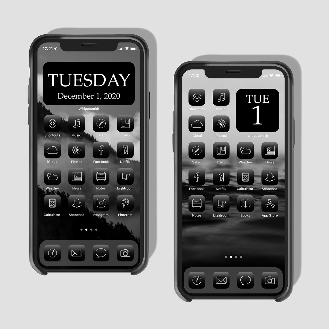 200 Noir App Icons Ios 14 Icons Black Ios 14 Dark Aesthetic | Etsy