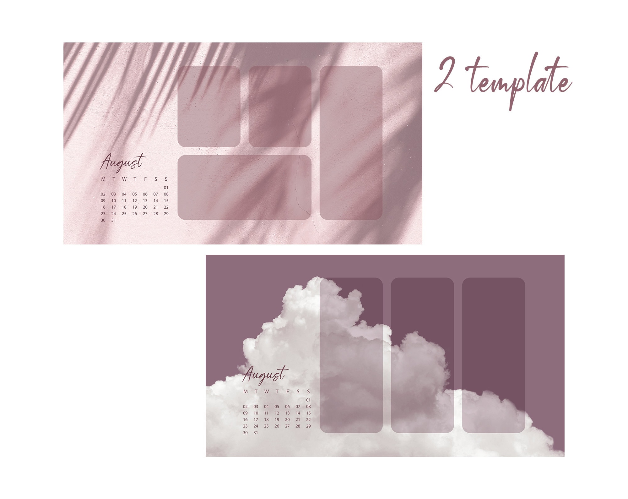 Purple Desktop Wallpaper Organizer Calendar 2021 Mac Windows | Etsy