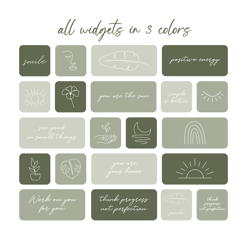 Boho Green Ipad Desktop Icons Green Ipad App Icons Boho Ios | Etsy