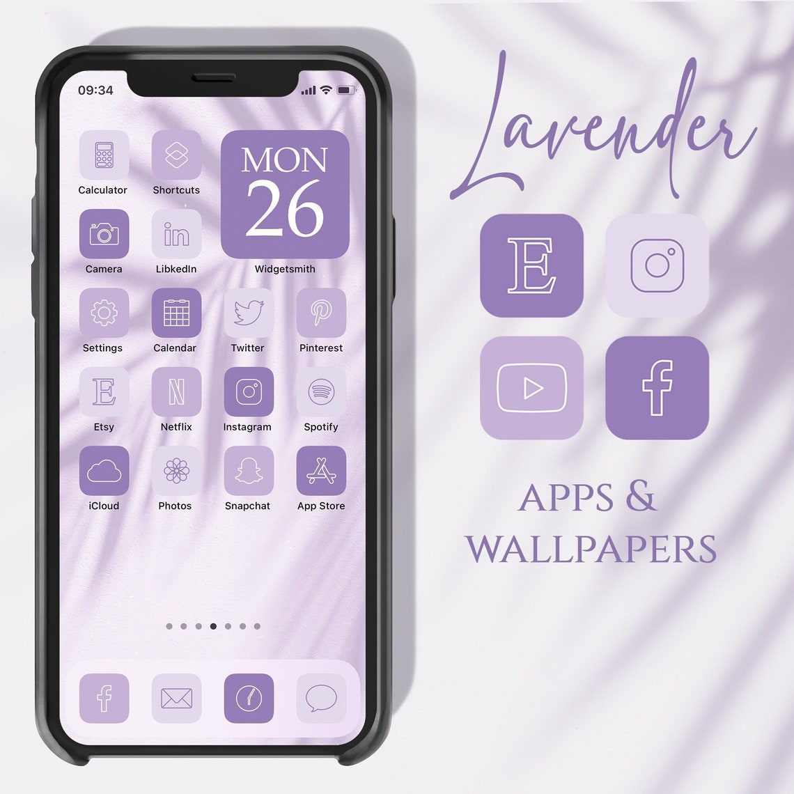 Lavender App Icons Purple Icons Iphone App Covers Purple - Etsy