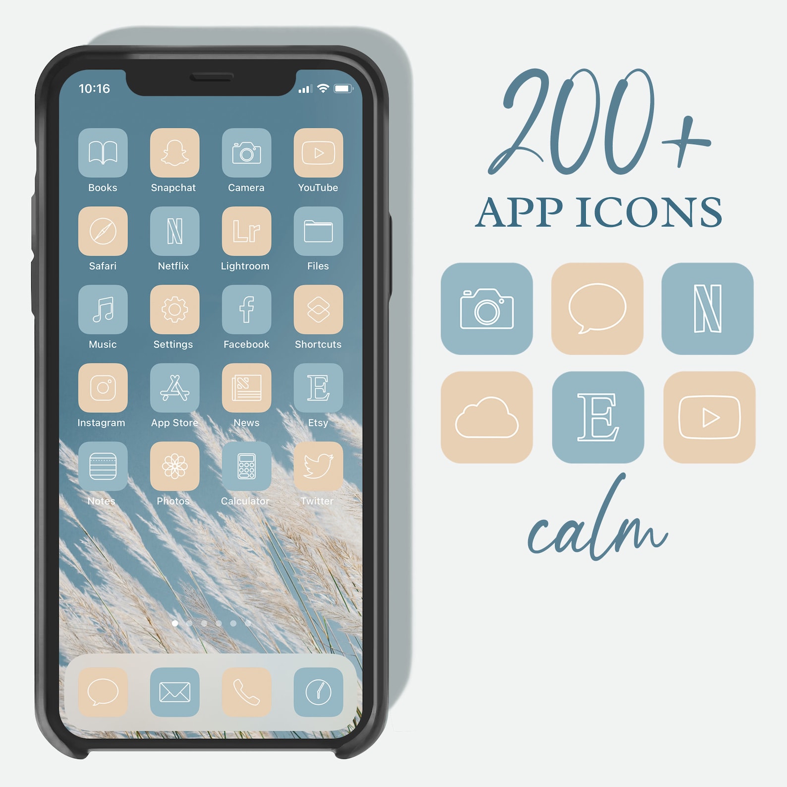 200 Calm App Icons iOS 14 Blue Icons Beige Aesthetic Icon | Etsy