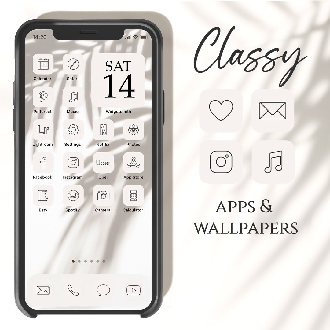 Classy App Icons, Aesthetic Boho iPhone Covers, Nude App Icons, Minimal ...