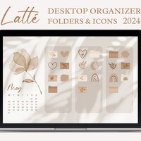 Fall Desktop Folder Icons, Desktop Folders Mac and Windows, Brown Beige ...