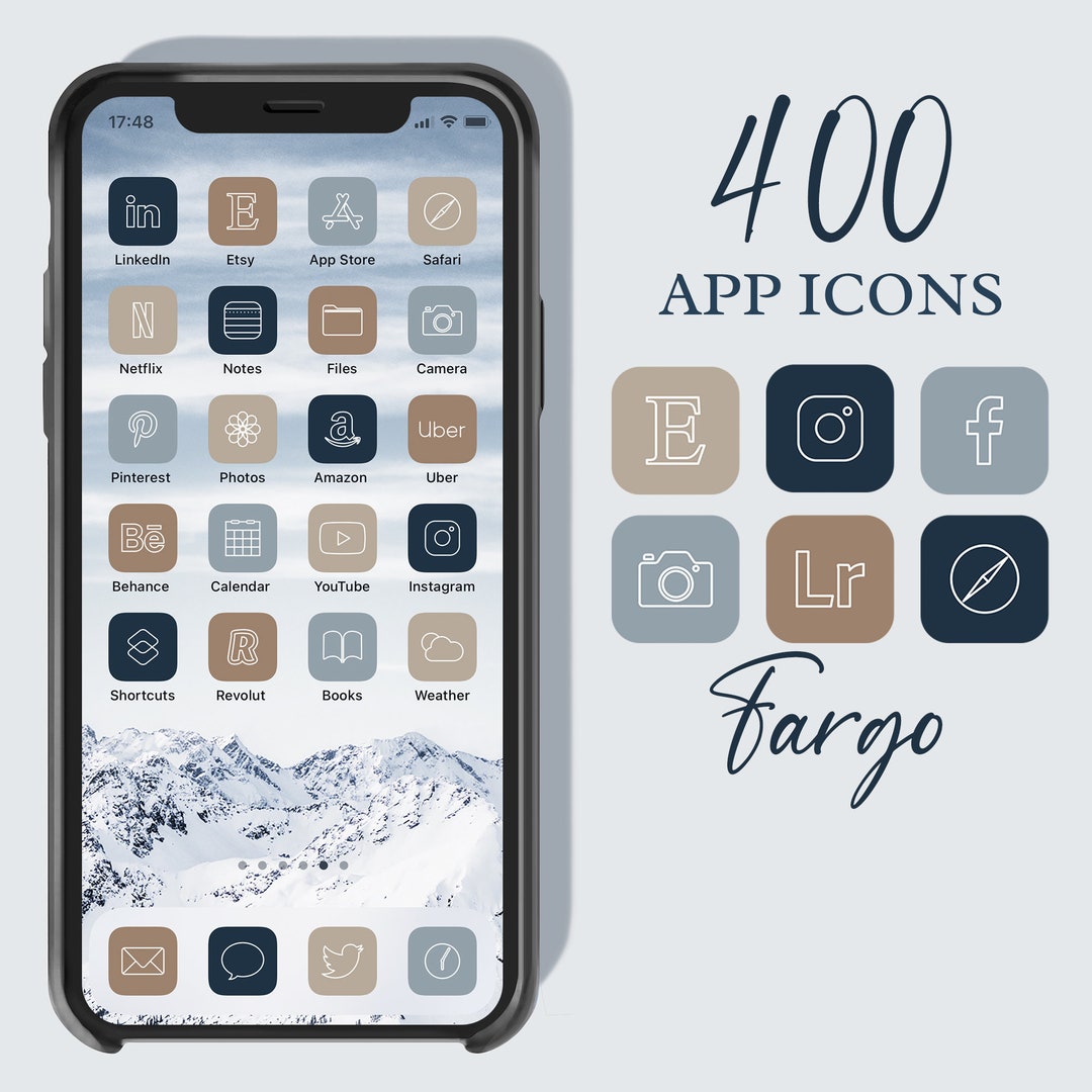400 Fargo App Icons, Ios 14 Blue Icons, Winter Aesthetic Icon ...