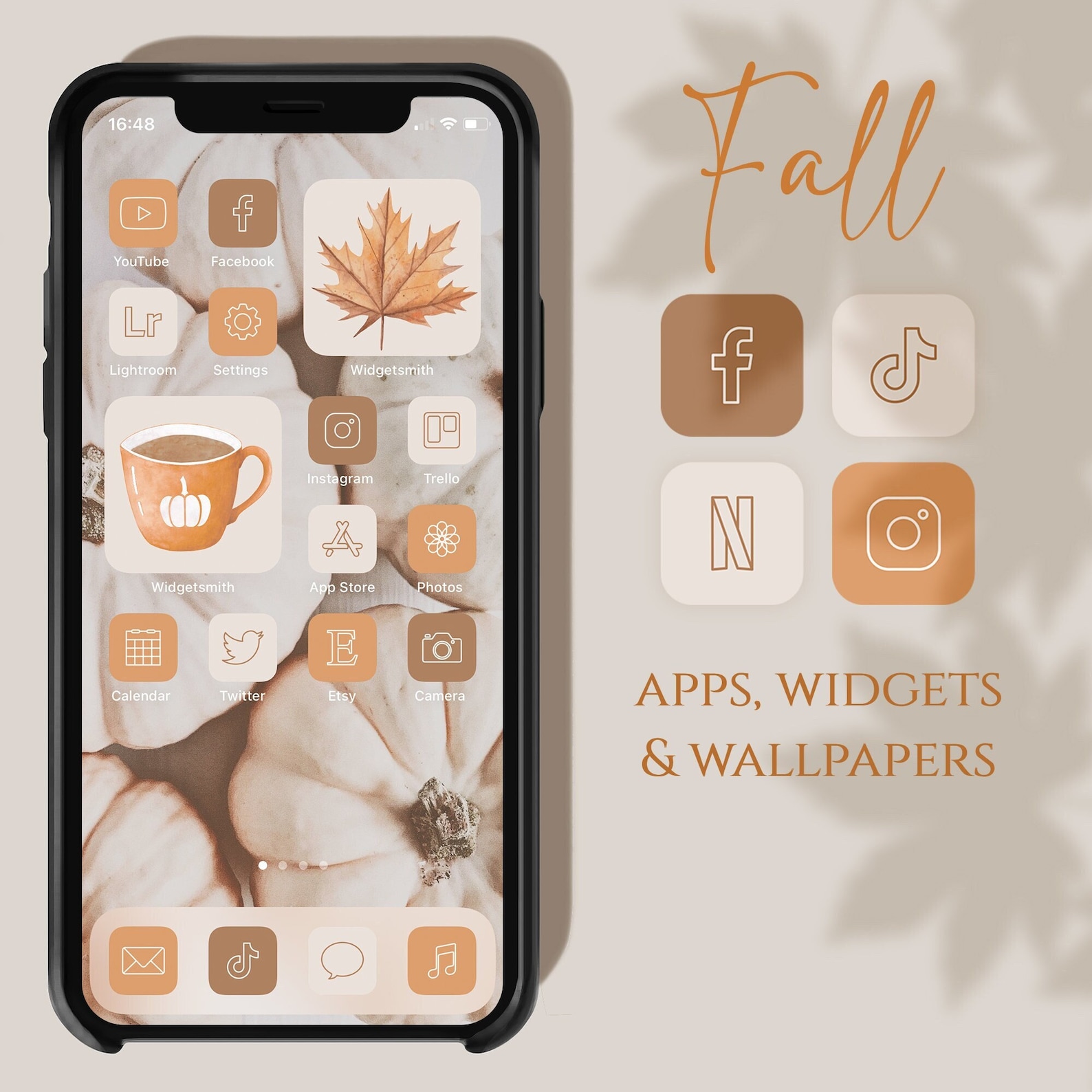 Fall App Icons Autumn Aesthetic Boho Iphone Covers Ios 14 | Etsy