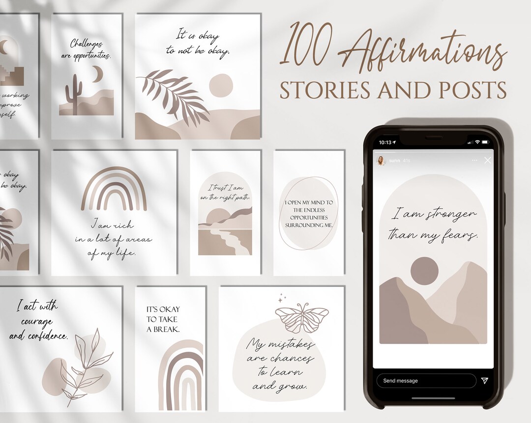 Boho Instagram Post Affirmations, Instagram Post Quotes, IG Story Posts ...
