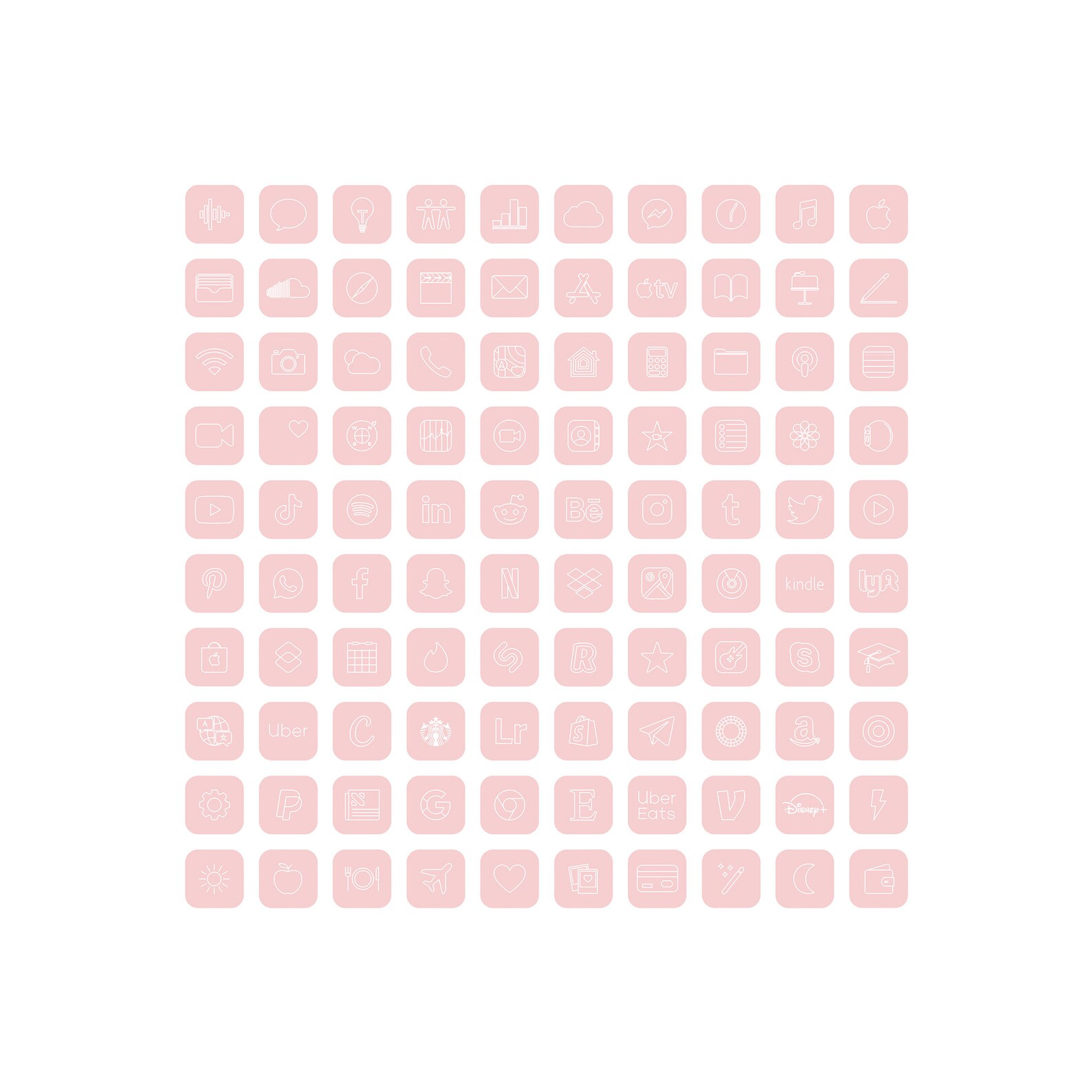 400 Pastel App Icons Pink & Blue Icons Iphone App Covers - Etsy