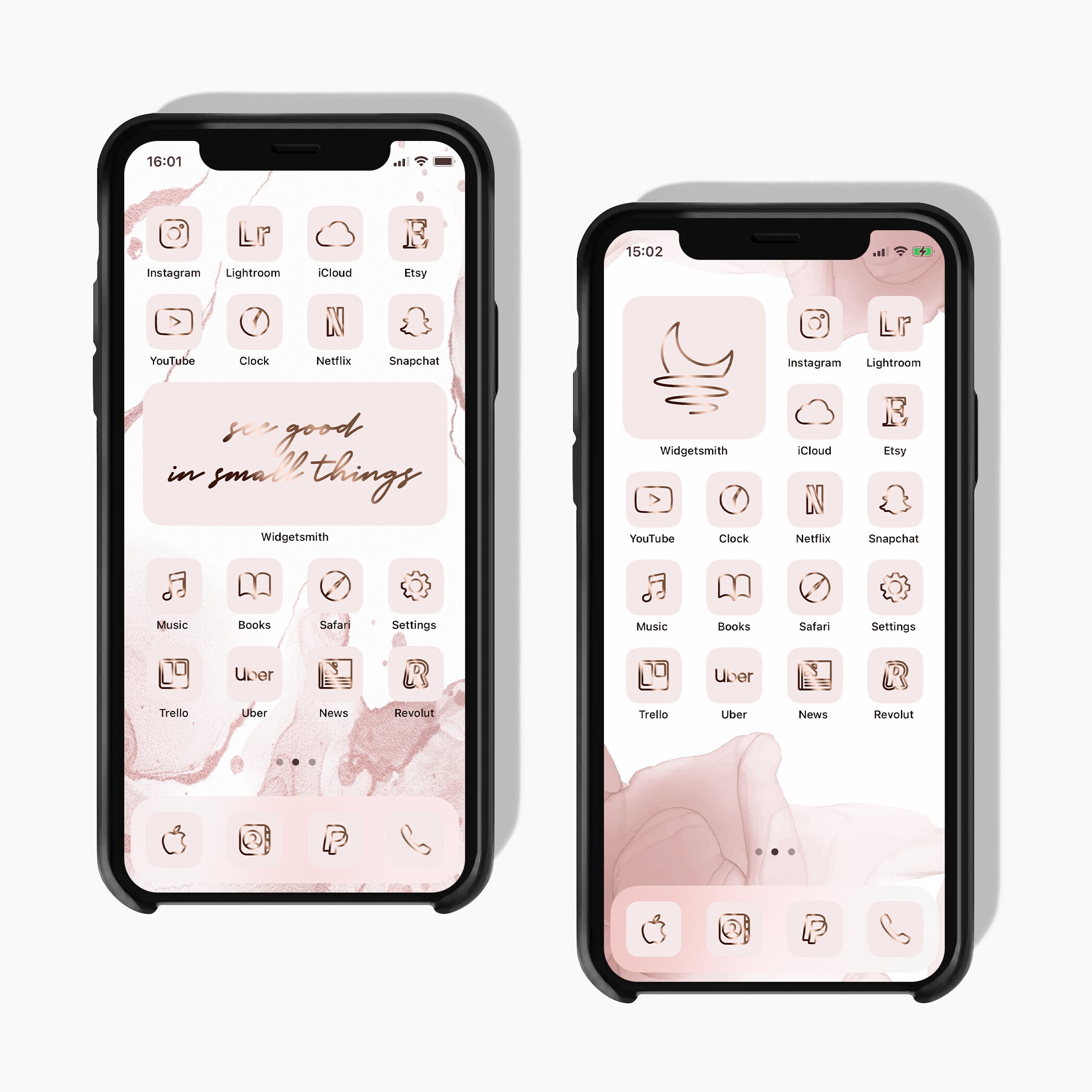 Rose Gold Ios App Icons Ios 14 App Covers Aesthetic Iphone | Etsy