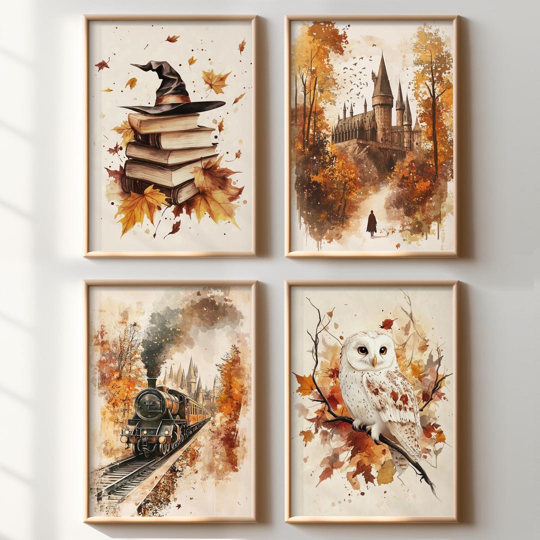 Fall Wizard Posters Digital Print, Wizard School Print, Autumn Room ...