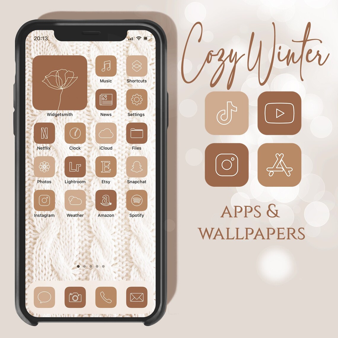 Cozy Winter App Icons, Autumn Fall Icons, Neutral App Icons, iPhone ...