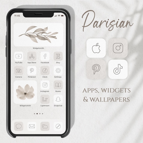 Parisian App Icons Ios Aesthetic Icons Iphone Icons | Etsy Canada