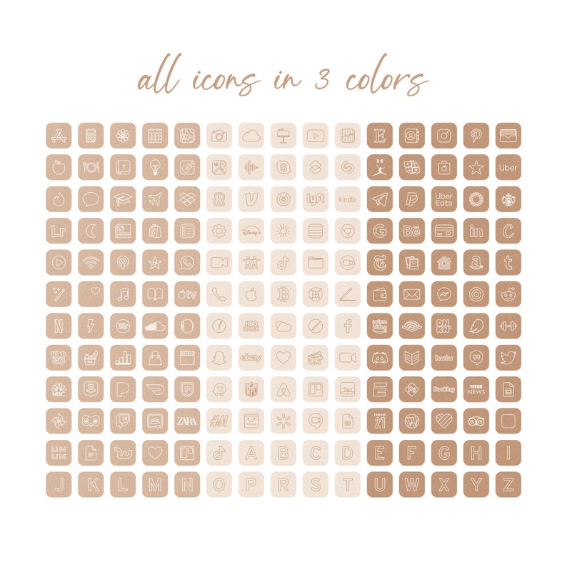 Neutral Palette App Icons Ios Icons Aesthetic Boho Ios | Etsy