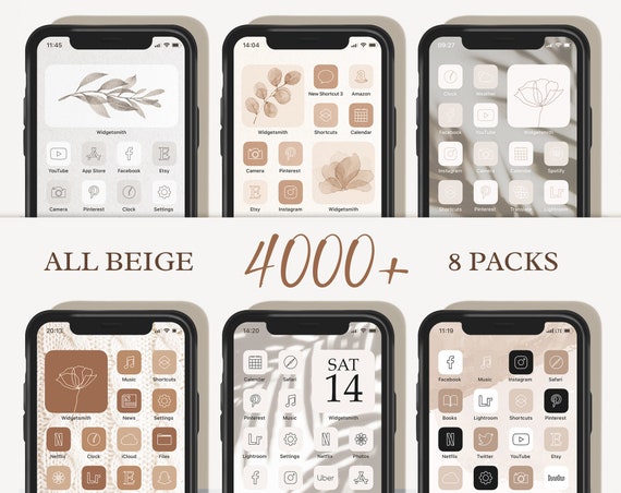 All Beige App Icons Pack Ios Aesthetic Icons Iphone Icons | Etsy