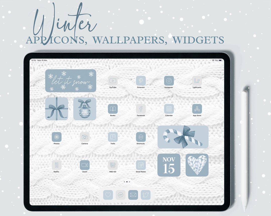 Winter iPad Desktop Icons, Christmas iPad App Icons, iPad Wallpapers ...