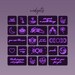 Purple Neon iPad Desktop Icons, Neon Aesthetic iPad App Icons, Neon ...
